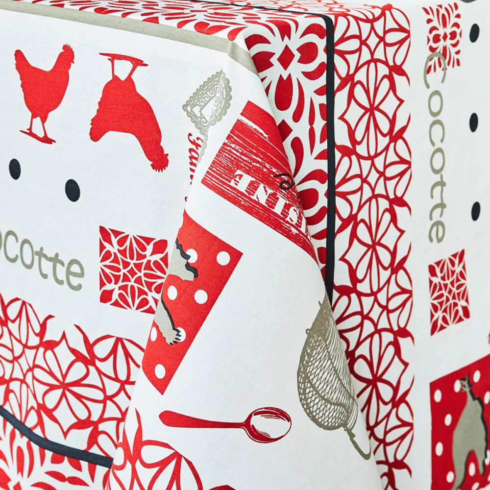 Nydel nappe Cocotte Rouge coton enduction PVC